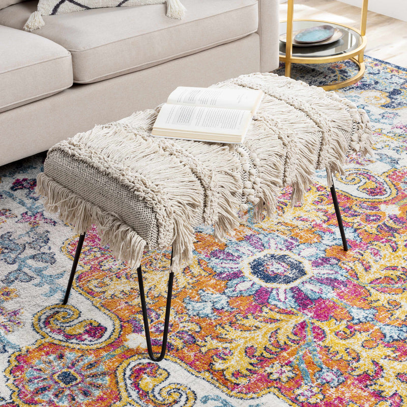 Tugbong Boho Fringe Knit Bench – Boutique Rugs