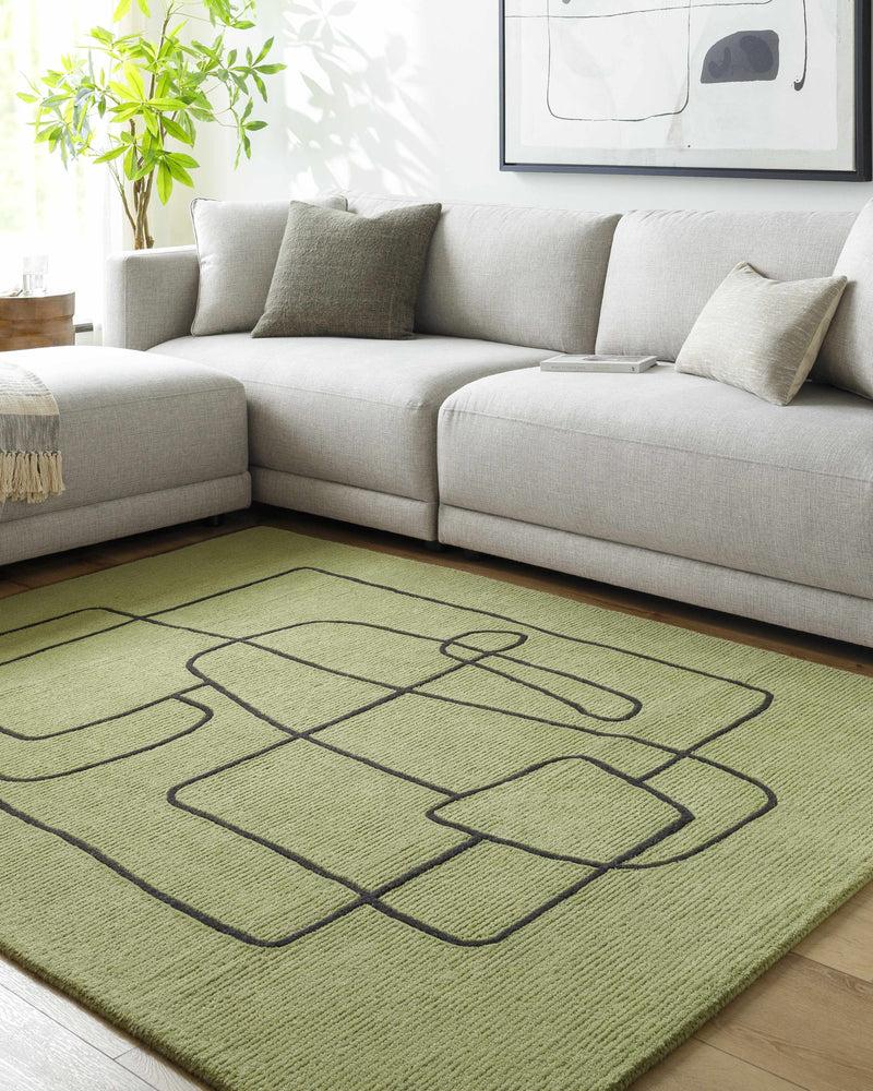 Vatsa Green Abstract Area Rug – Boutique Rugs